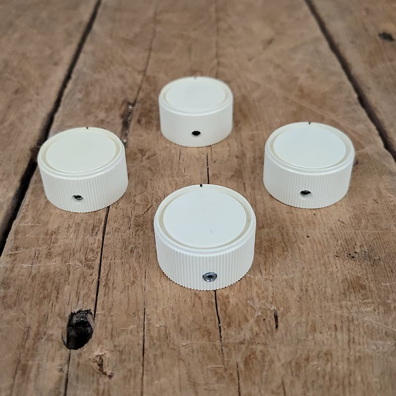 Unbranded (4) Large White Knobs Amplifier 1970s 1980s Hi Fi | Reverb