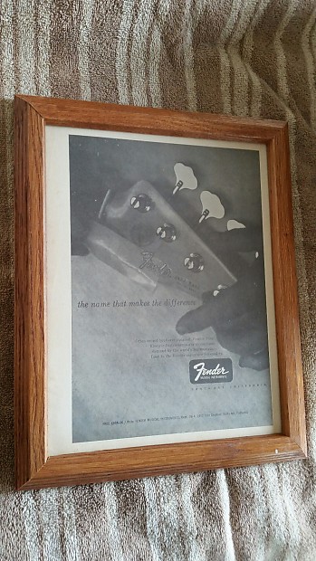 1964 Fender Promo Ad Framed Fender Jazz Bass Original | Reverb