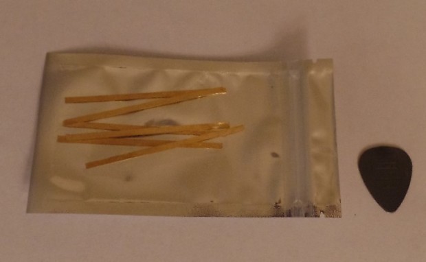 Brass Shims for Acoustic Guitar Bridge Saddle (set of 6) | Reverb