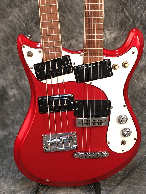 Mosrite Double Neck 6 & 4 Bass 1971 Red | Reverb