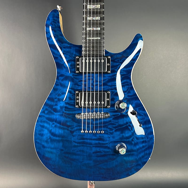 Used Kiesel CT624M Blue Quilted Top Black Limba TSU21001 | Reverb