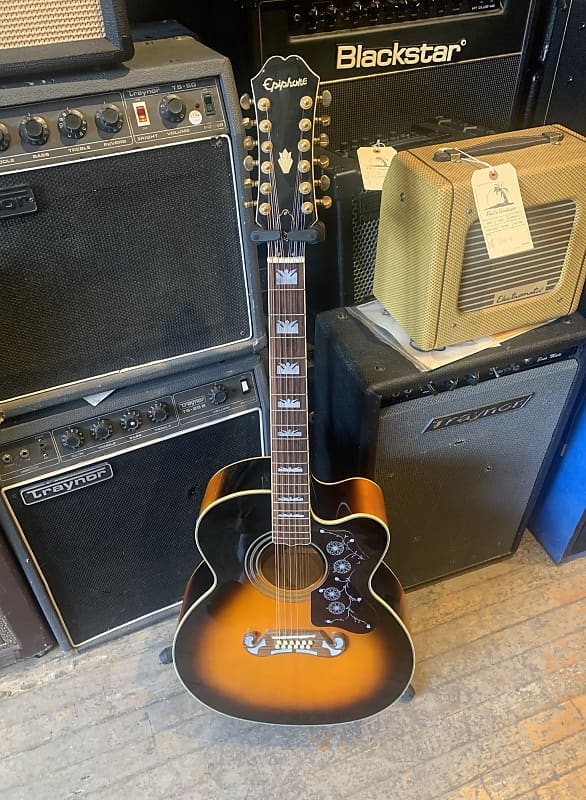 Epiphone EJ212CE Super Jumbo 1994 - 2000 - Vintage Sunburst | Reverb