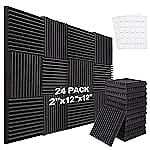 Acoustic Foam Panels - Pack Of 24 Flame Retardant Sound Proof | Reverb