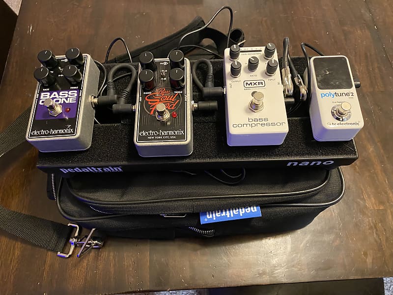 Custom Bass Pedalboard Pedaltrain Nano, MXR comp, Soul Food, | Reverb
