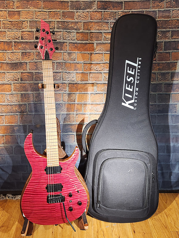 Kiesel Custom Crescent 6 Pink w/ Original Gig Bag, Fishman | Reverb