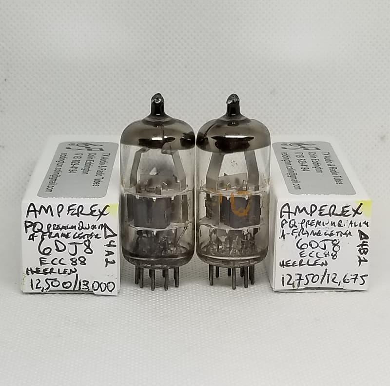 Amperex PQ 6DJ8 A-Frame Getter, Well Matched (3.8%) Pair NOS | Reverb