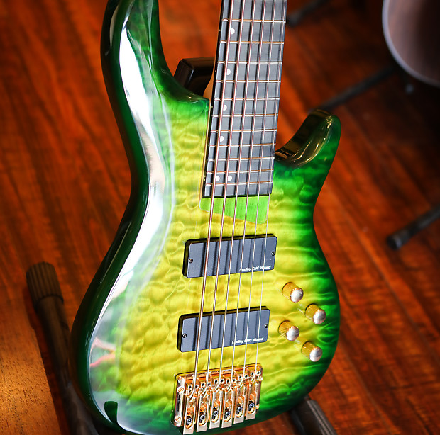 2017 Wolf KTB-6 green Burst 6 String Bass | Reverb