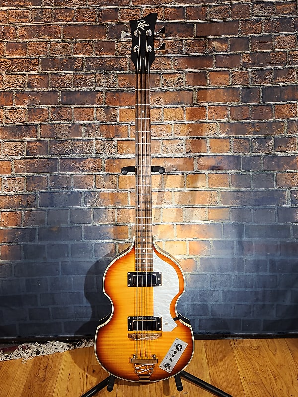 Rogue VB100 Violin Bass Flamed Sunburst | Reverb