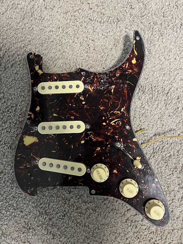 NEW Fender Stratocaster LOADED PICKGUARD Strat Tex Mex DARK | Reverb