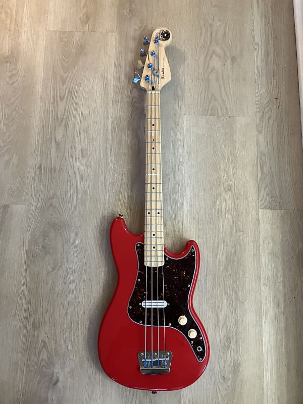 Fender Squier Bronco Bass Red 2020 Modified Customized Tusken | Reverb
