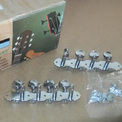 Grover 304C Chrome Mandolin Tuning Head Machines Set new old | Reverb