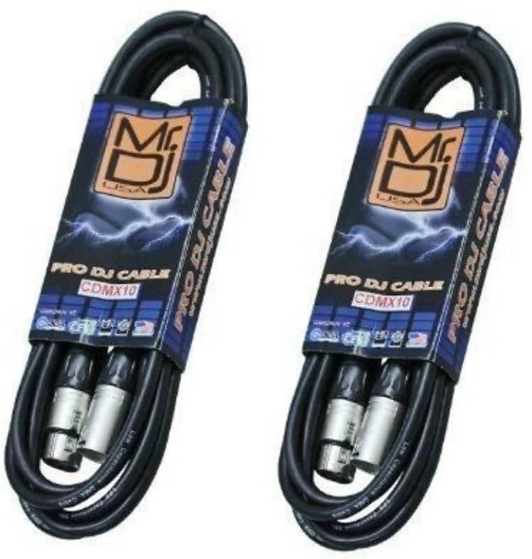 2 MR DJ 10' DMX 5-Pin XLR Pro Stage DJ Lighting Cable 110ohm | Reverb