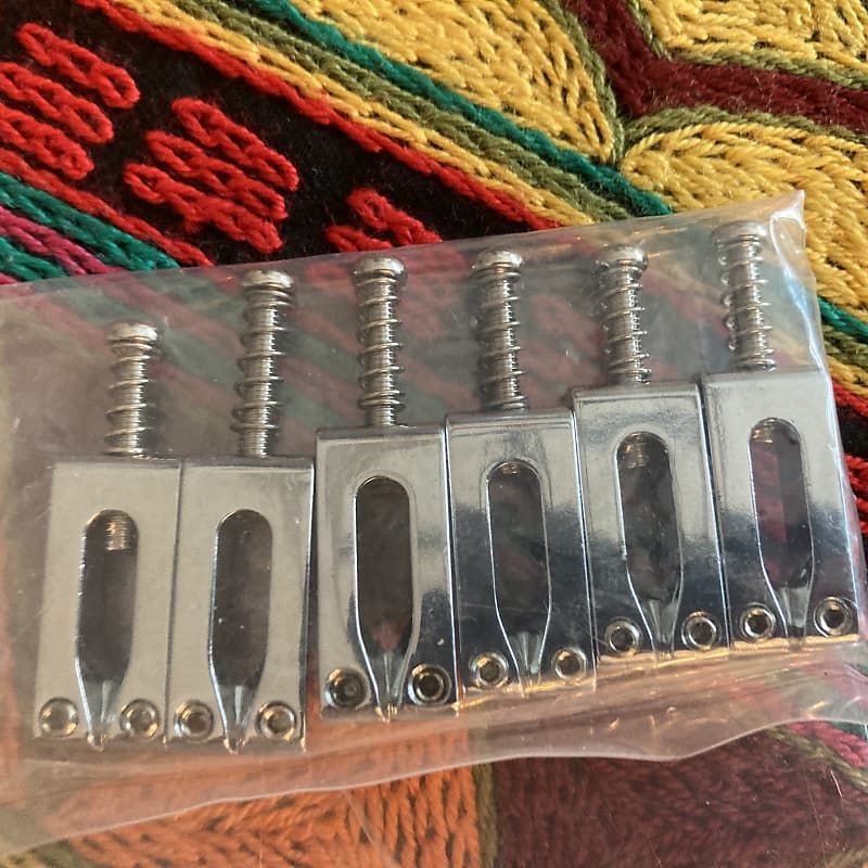 Fender Block Steel Saddles 24 by 10.8 mm 2023 - Chrome | Reverb