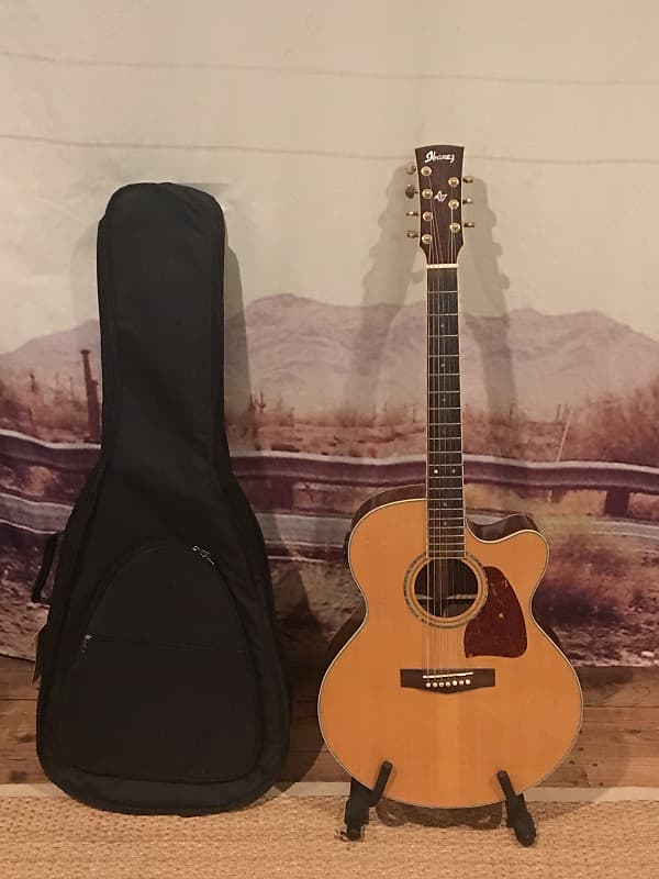Ibanez jumbo seven 7 string acoustic artwood AJ 307CE-NT 1998 | Reverb