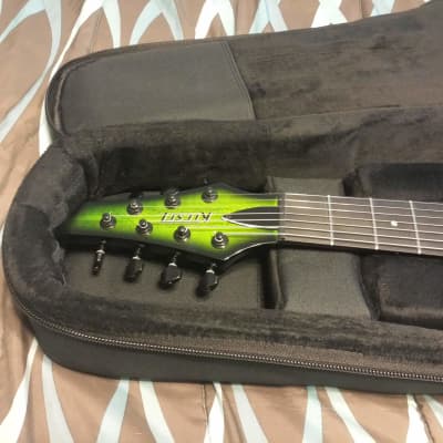 Kiesel SCB7 2015 - Translucent moss green on black limba | Reverb