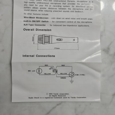 Realistic PRO-320 33-3002 Early - 90s - Black Unidirectional | Reverb