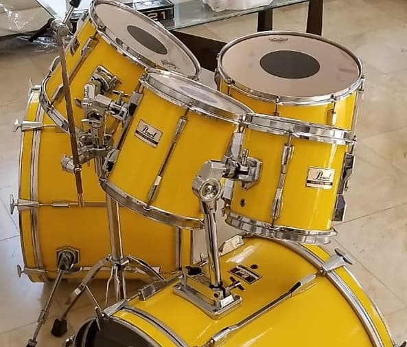 Pearl Export/Pro 90's Yellow Ferrari. 7 Pieces | Reverb