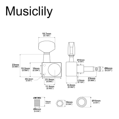 Pro 6 Inline 2-Pins Sealed Guitar Tuners String Tuning Pegs | Reverb