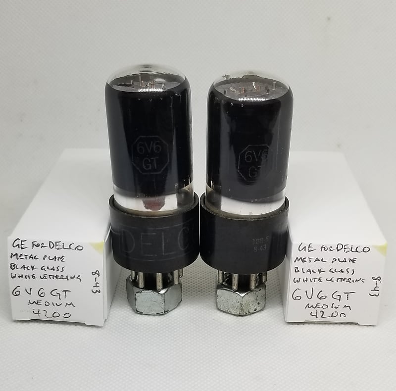 GE 6V6GT Black Glass Perfectly Matched Pair NOS 6V6 | Reverb
