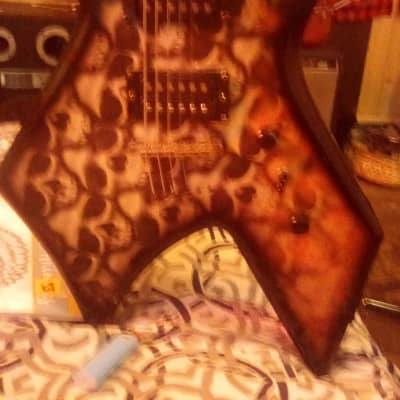 BC Rich Warlock Body art collection 2004 - Skull wrap body | Reverb