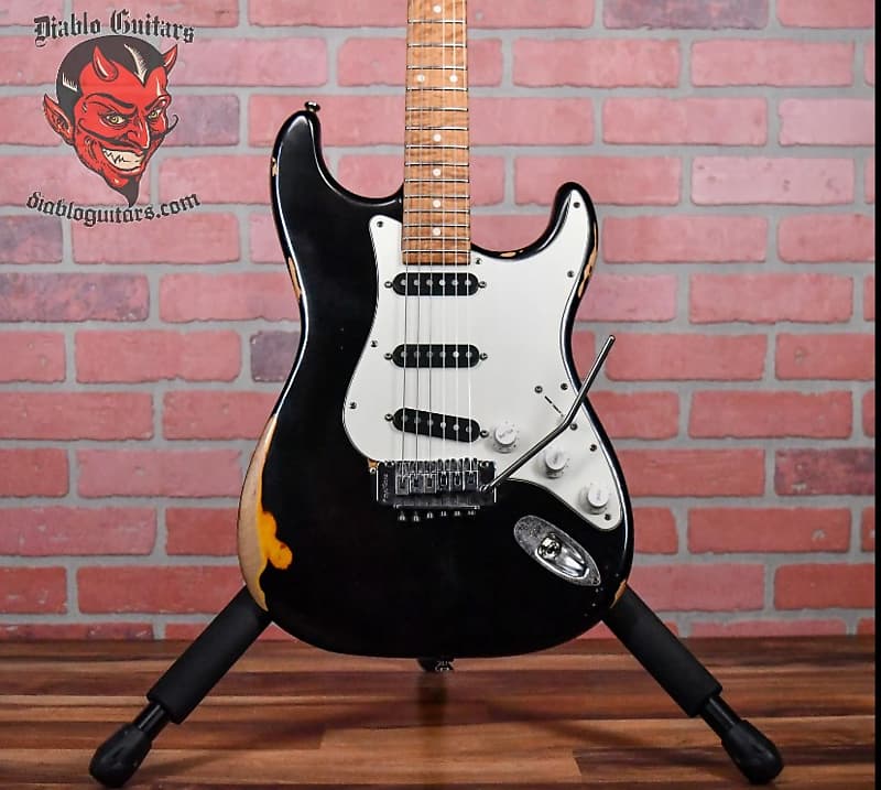 Medium Rare Guitars Diablo “Rat Strat” Relic Black Over | Reverb