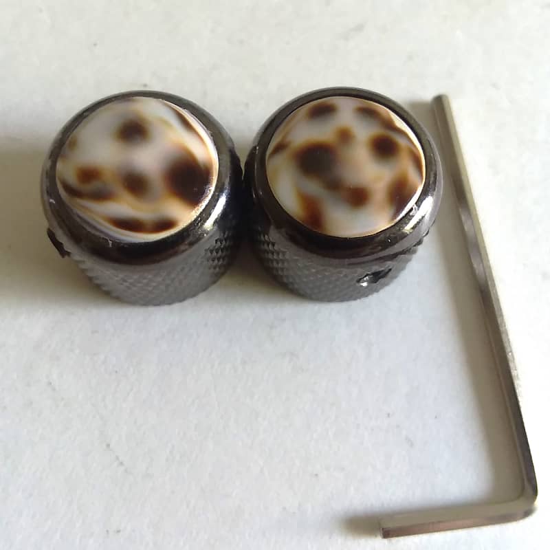 Unbranded guitar knobs 2000's - Smokey Chrome and leopard | Reverb