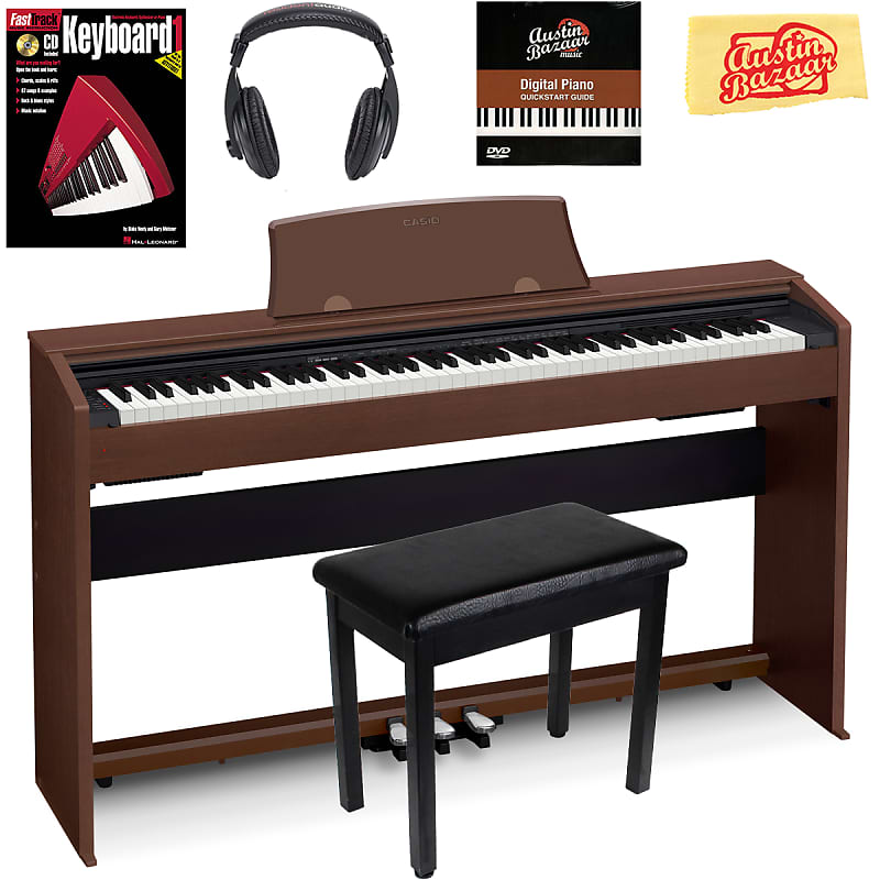 Casio PX-770 Privia Digital Piano - Brown w/ Furniture Bench | Reverb