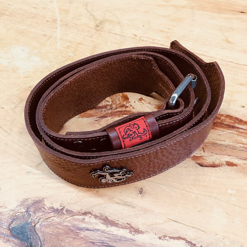 Red Monkey -USA Made- Classic Leather 2" Guitar Strap | Reverb
