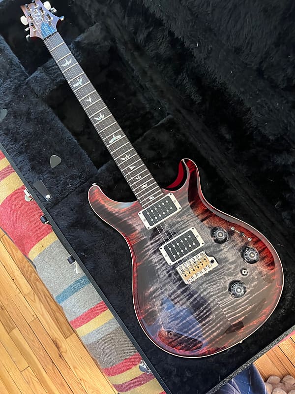 Paul Reed Smith Custom 24 Piezo Charcoal Cherry Burst | Reverb