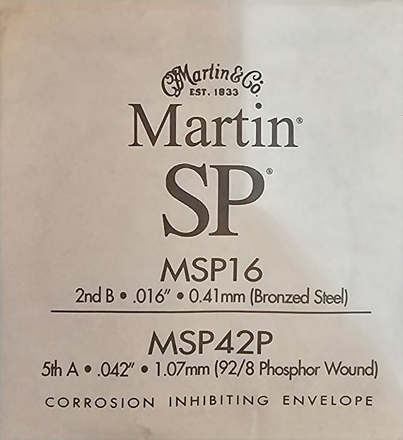 Martin MSP16 & MSP42P Acoustic Guitar Strings - .016" & .042" | Reverb