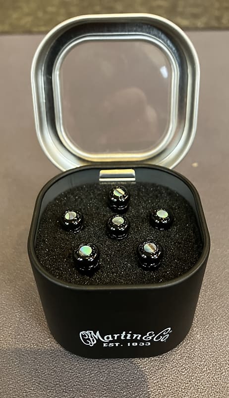 Martin APP0015 Luxe Liquid Metal Bridge Pin Set - Gloss Black | Reverb