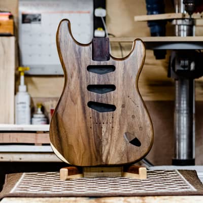 Walnut & Roasted Maple Strat Body / Walnut Strat with | Reverb Canada