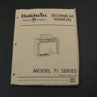 Baldwin Model 71 Series Technical Manual [Three Wave Music] | Reverb