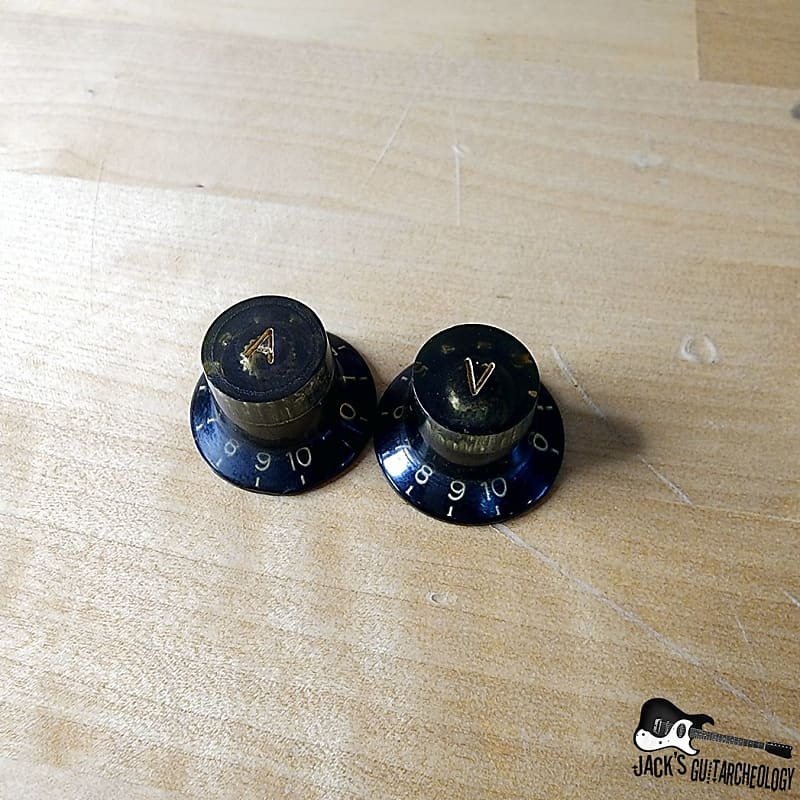 Teisco / Matsumoku V-A Knobs (Black/Gold, 1960s) | Reverb
