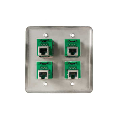 4 OSP Q-4-4E Quad Wall Plate w/ 4 Tactical Ethernet RJ45 | Reverb