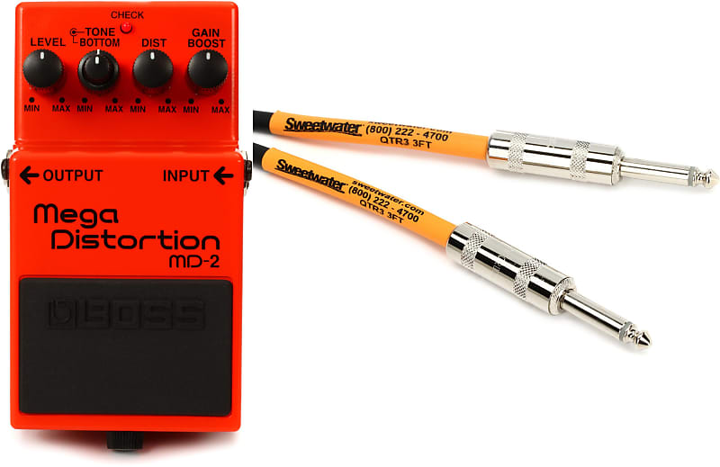 Boss MD-2 Mega Distortion Pedal Bundle with Pro Co EG-3 | Reverb