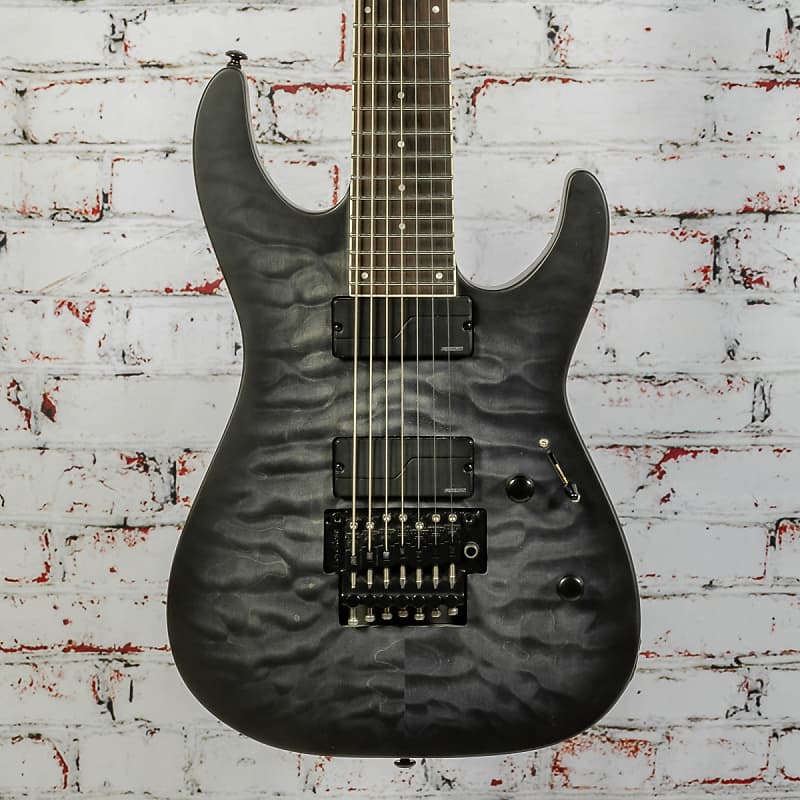 LTD - MH-1007 QM - 7-String Electric Guitar - See-Thru Black | Reverb
