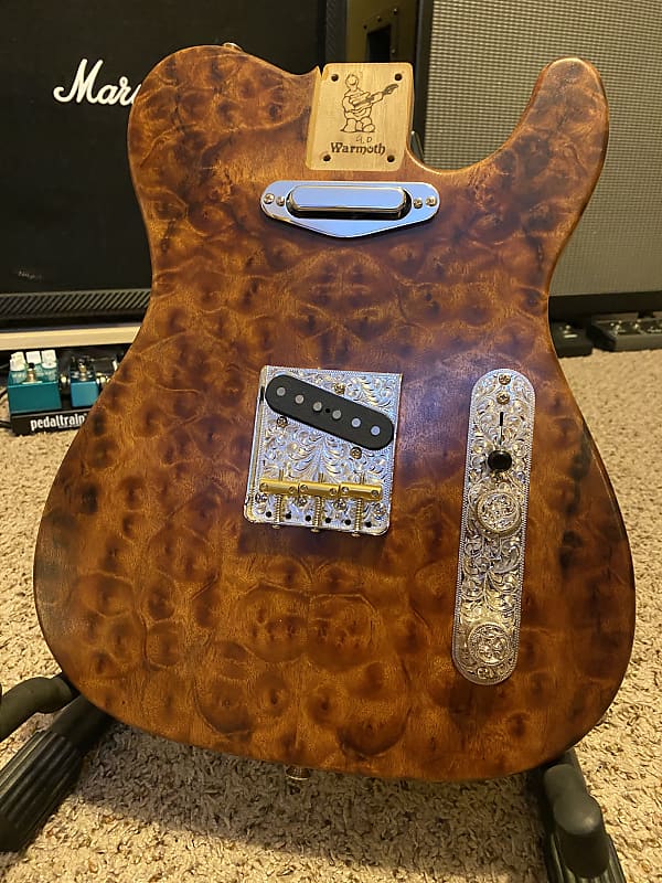 Warmoth Camphor Burl / Walnut Core Telecaster 2022 Crimson | Reverb