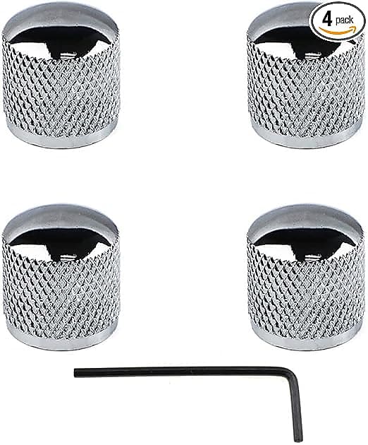 Chrome Electric Guitar Brass Dome Knobs Volume Tone Speed | Reverb