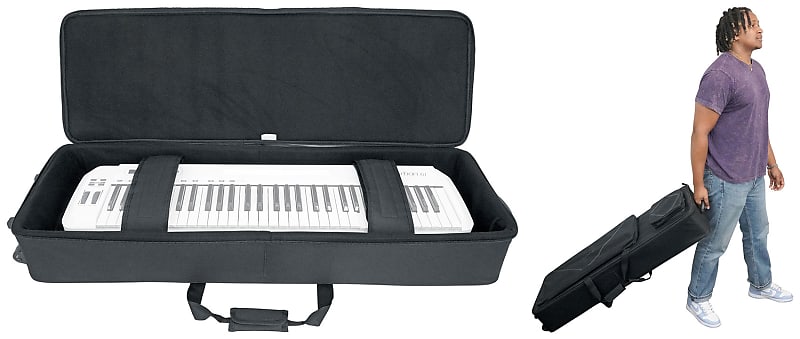 Rockville Rolling Bag 61-Key Slim Keyboard Case | Reverb