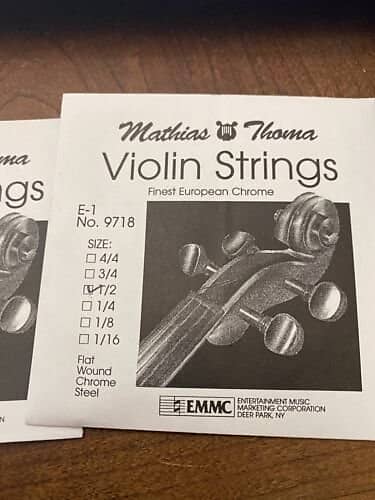 Mathias Thoma 1/2 Violin Strings European Chrome E-1 No. 9718 | Reverb