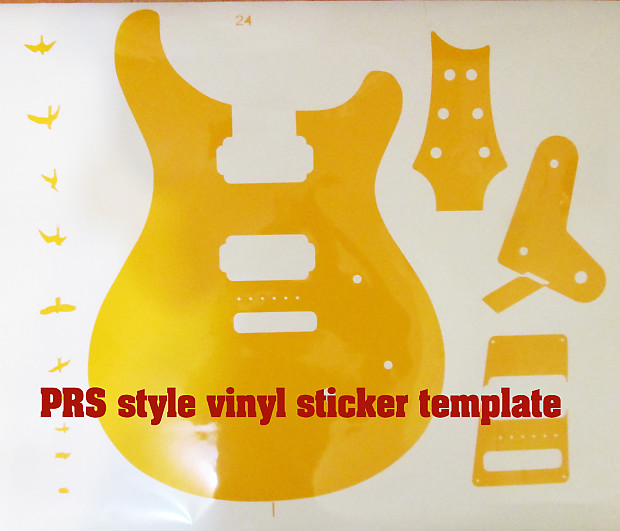 PRS guitar body routing template. Vinyl sticker routing guide | Reverb