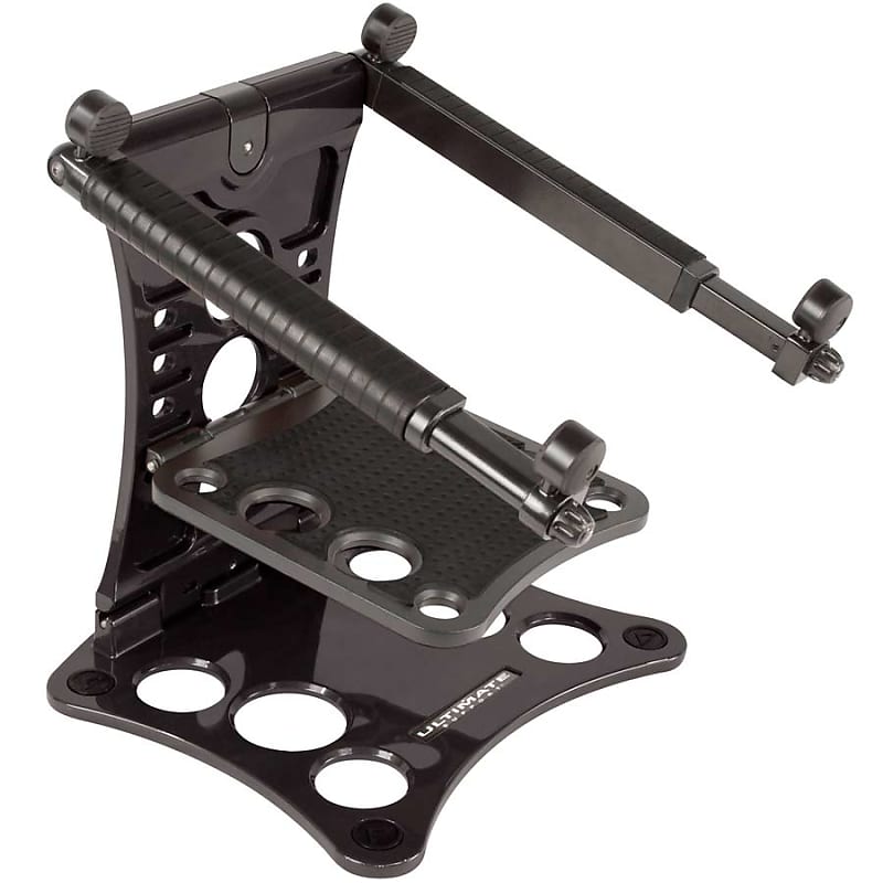 Ultimate Support Hyperstation Laptop Stand Black Two-Tier | Reverb