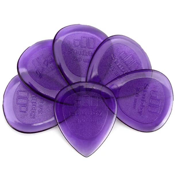 Dunlop Stubby Jazz Picks, Purple, 2.0mm Gauge, 6-Pack | Reverb