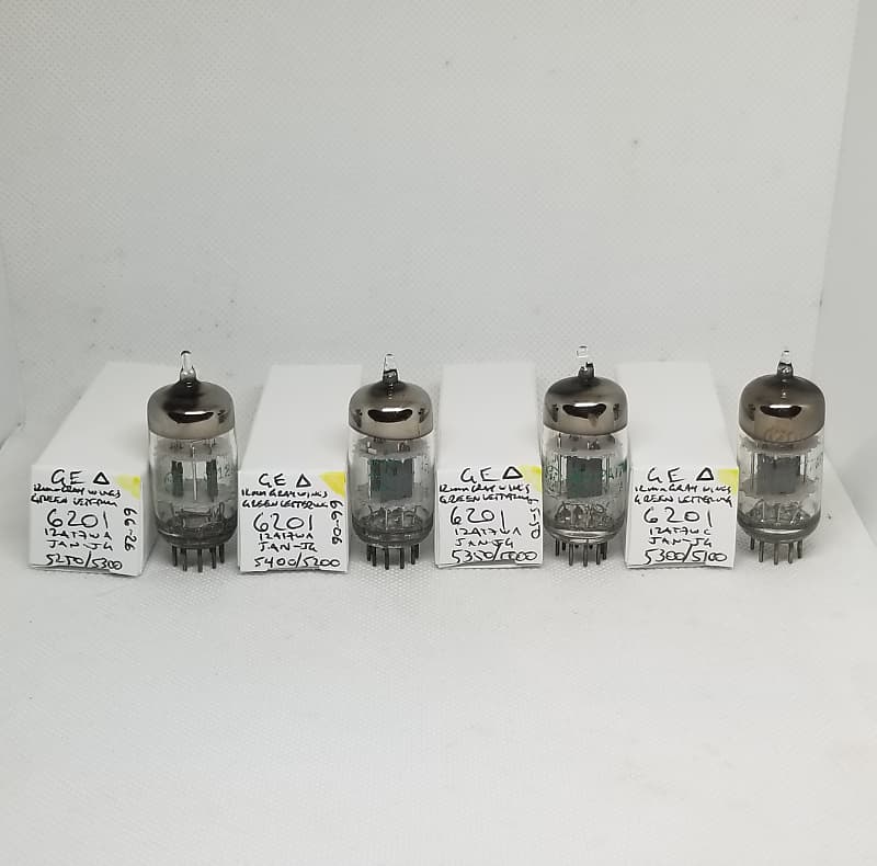 GE JAN 6201 Gray Plate Well Matched (7.4%) Quad NOS 12AT7 | Reverb