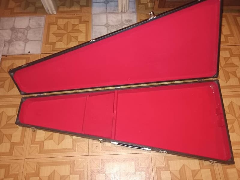 VINTAGE 1960's TRIANGLE SHAPE GUITAR CASE RED INTERIOR | Reverb