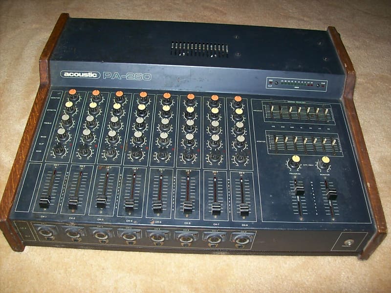 Acoustic PA-260 Dual Powered 8 Chan PA Mixer Board 200w & 60w | Reverb