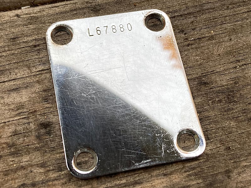 Vintage Fender L Series Neck Plate 1965 - Chrome Pre-CBS | Reverb