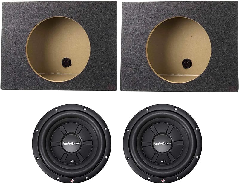 2 Rockford Fosgate Prime R2SD4-10 + 2 Single Sealed Boxes | Reverb