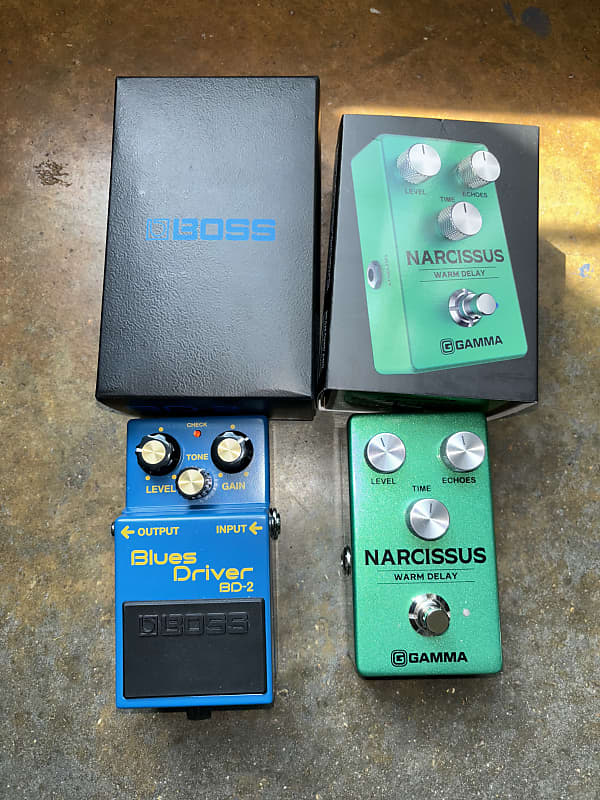 Boss BD-2 Blues Driver / Gamma Narcissis Delay Pedals | Reverb